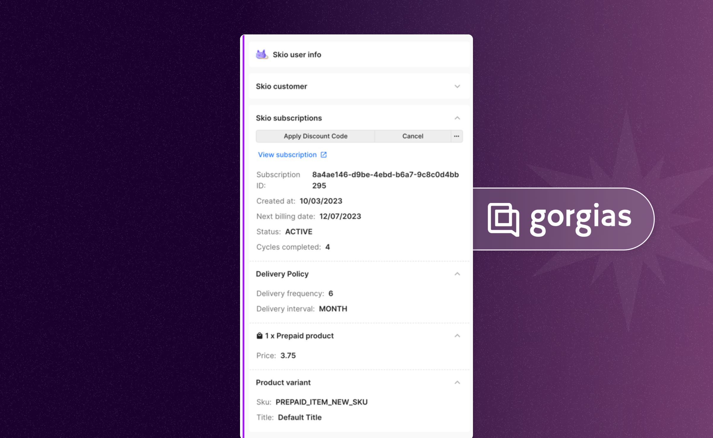 Gorgias integration – Skio