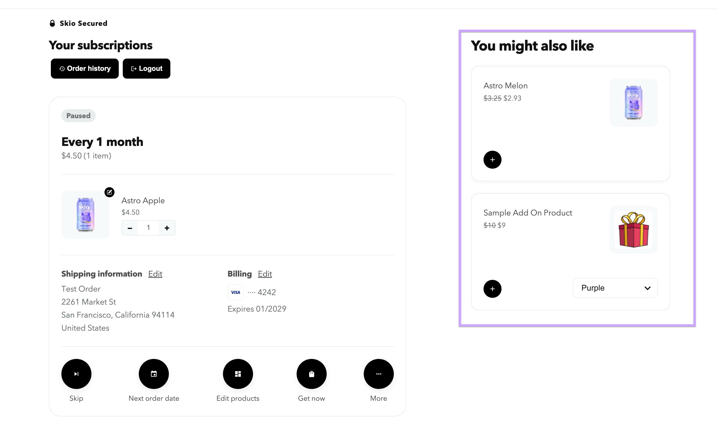 1-time upsells – Skio